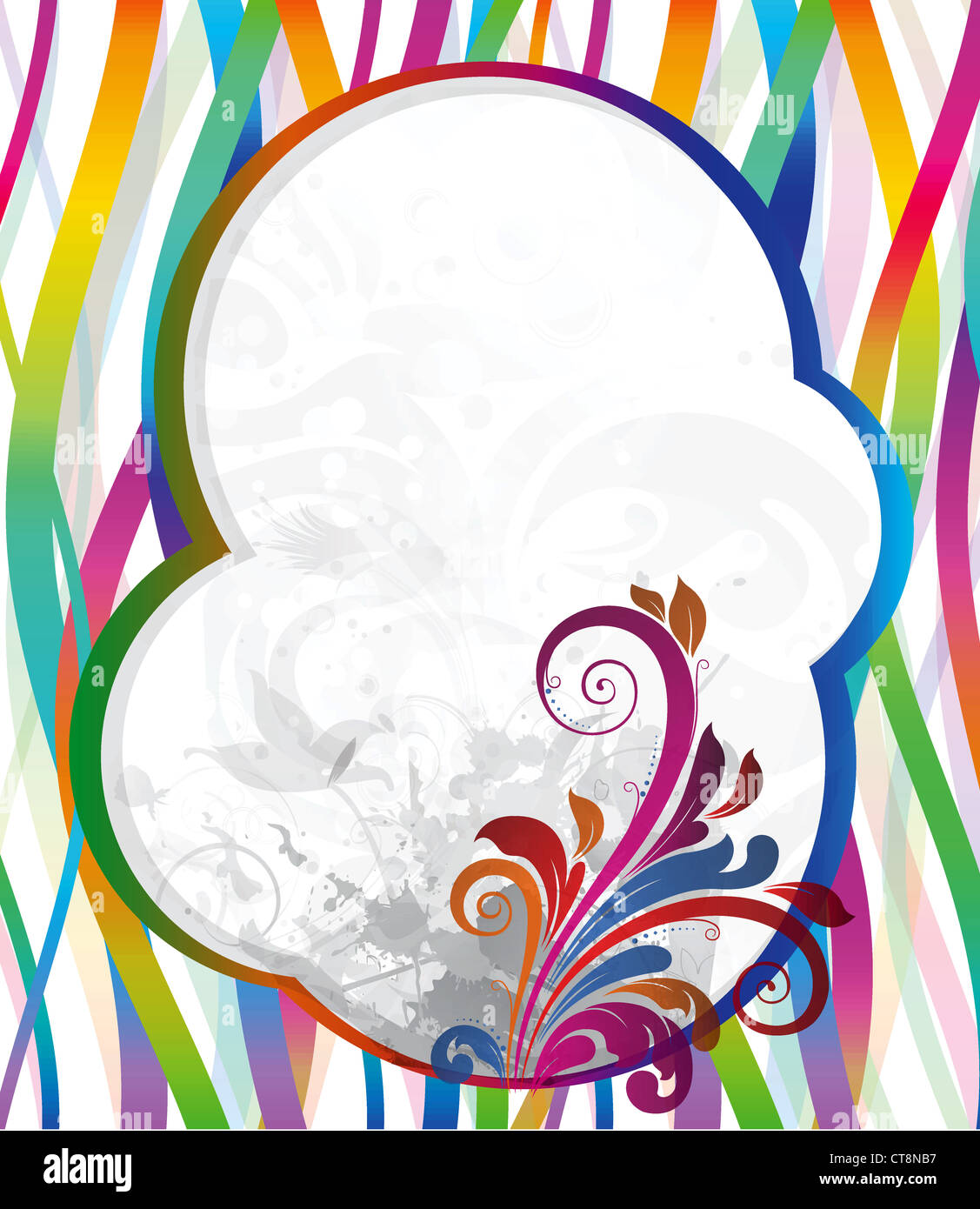 vector colorful floral frame Stock Photo - Alamy