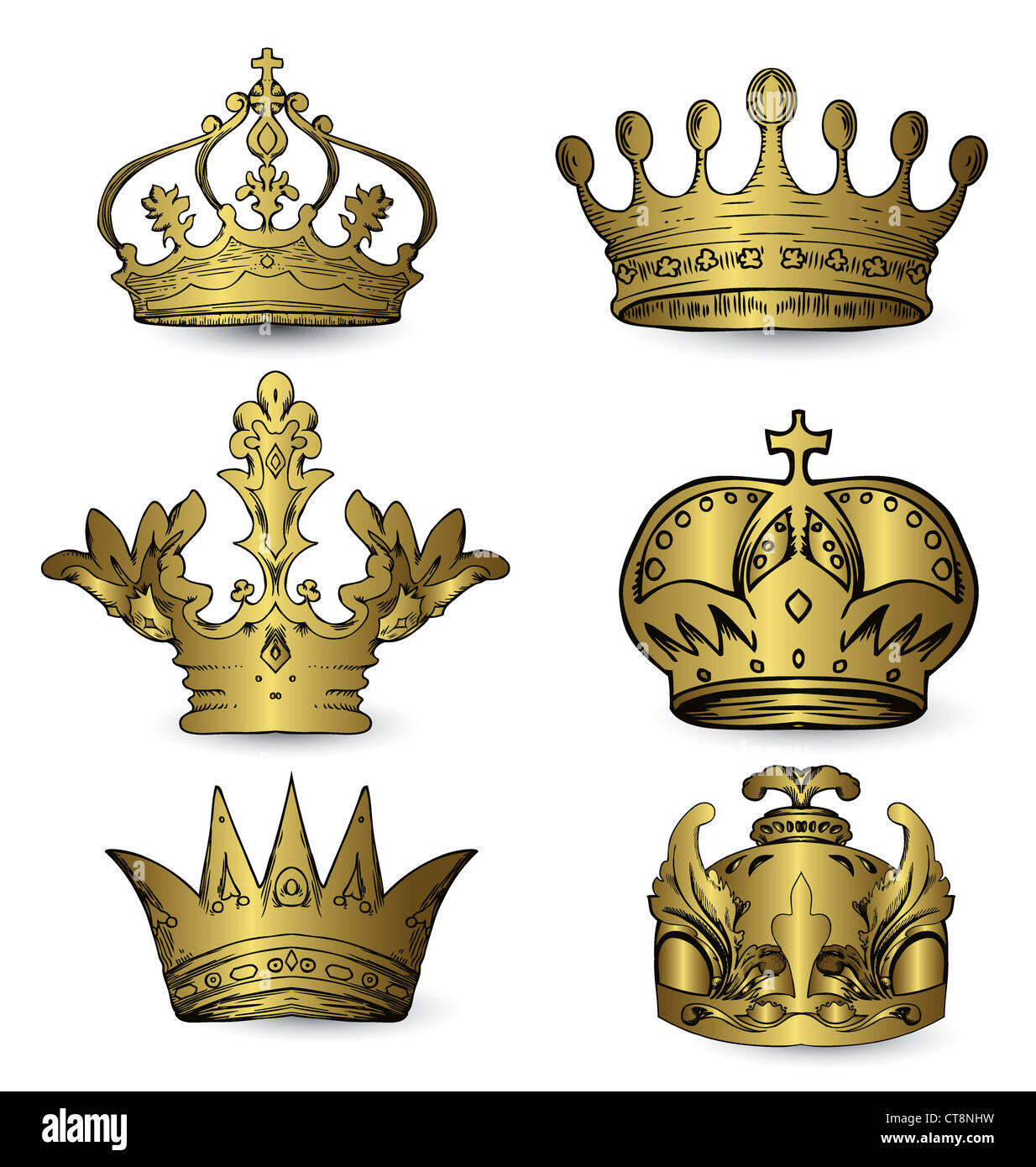 crown vector set Stock Photo - Alamy