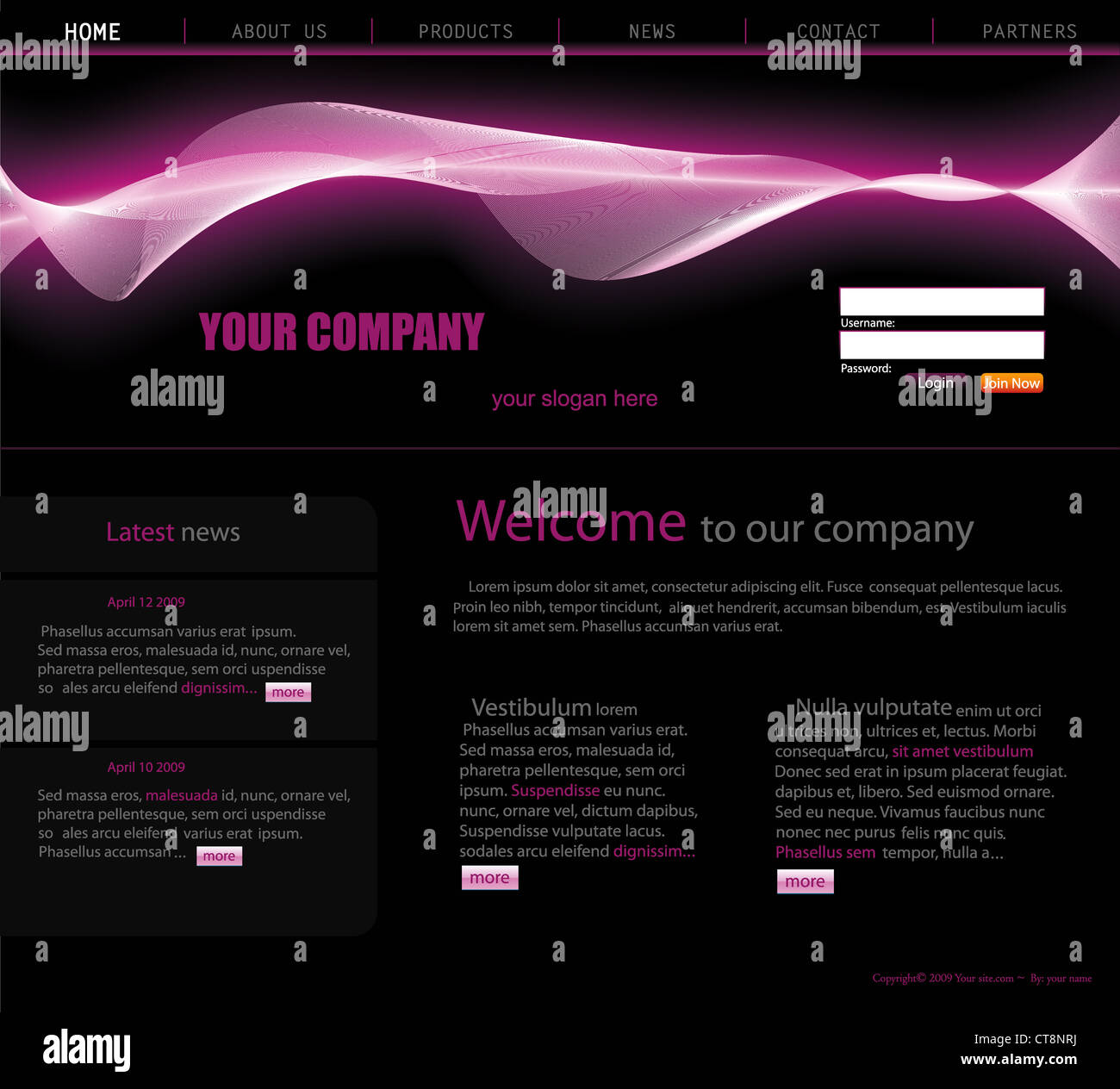 editable website template Stock Photo - Alamy