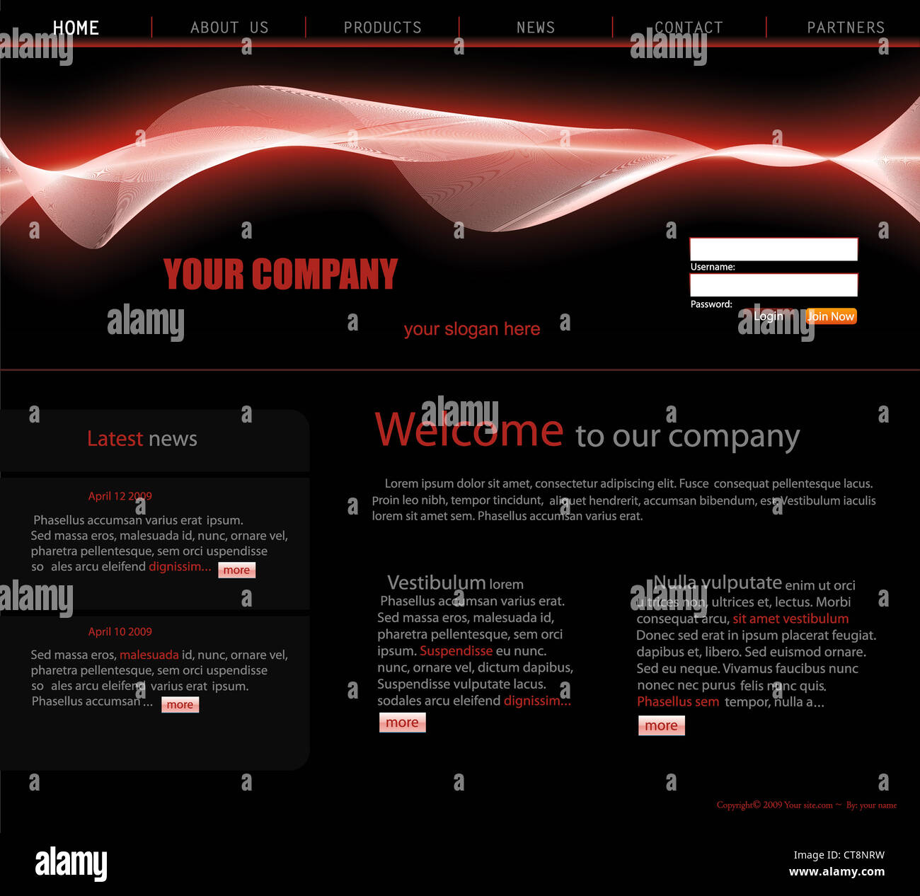 editable website template Stock Photo - Alamy