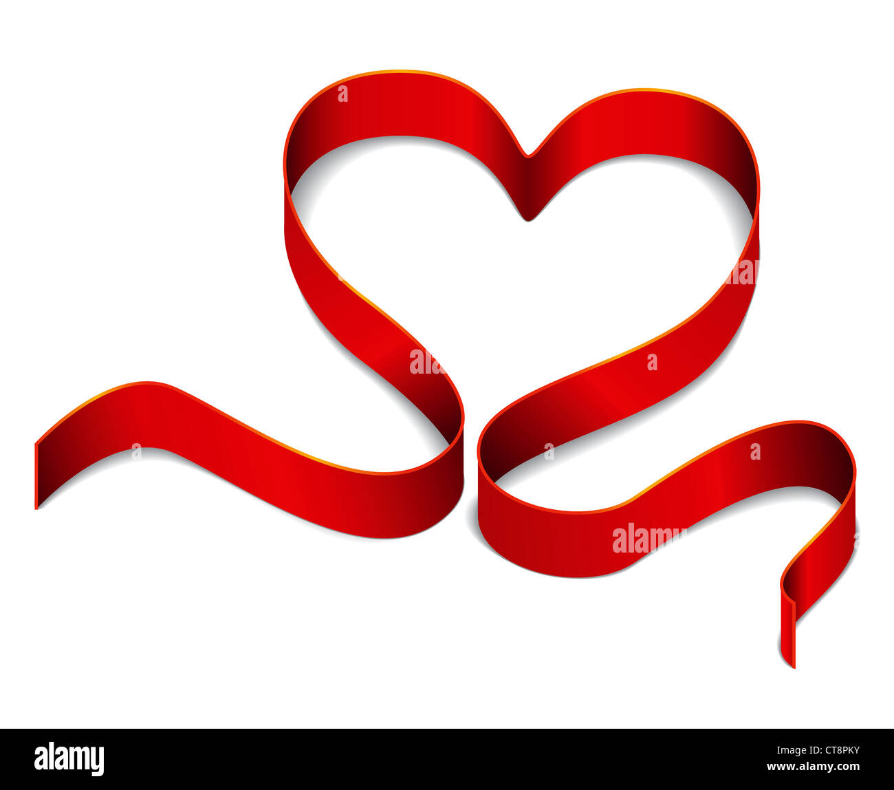 vector valentine's day background with heart made of ribbon Stock Photo ...