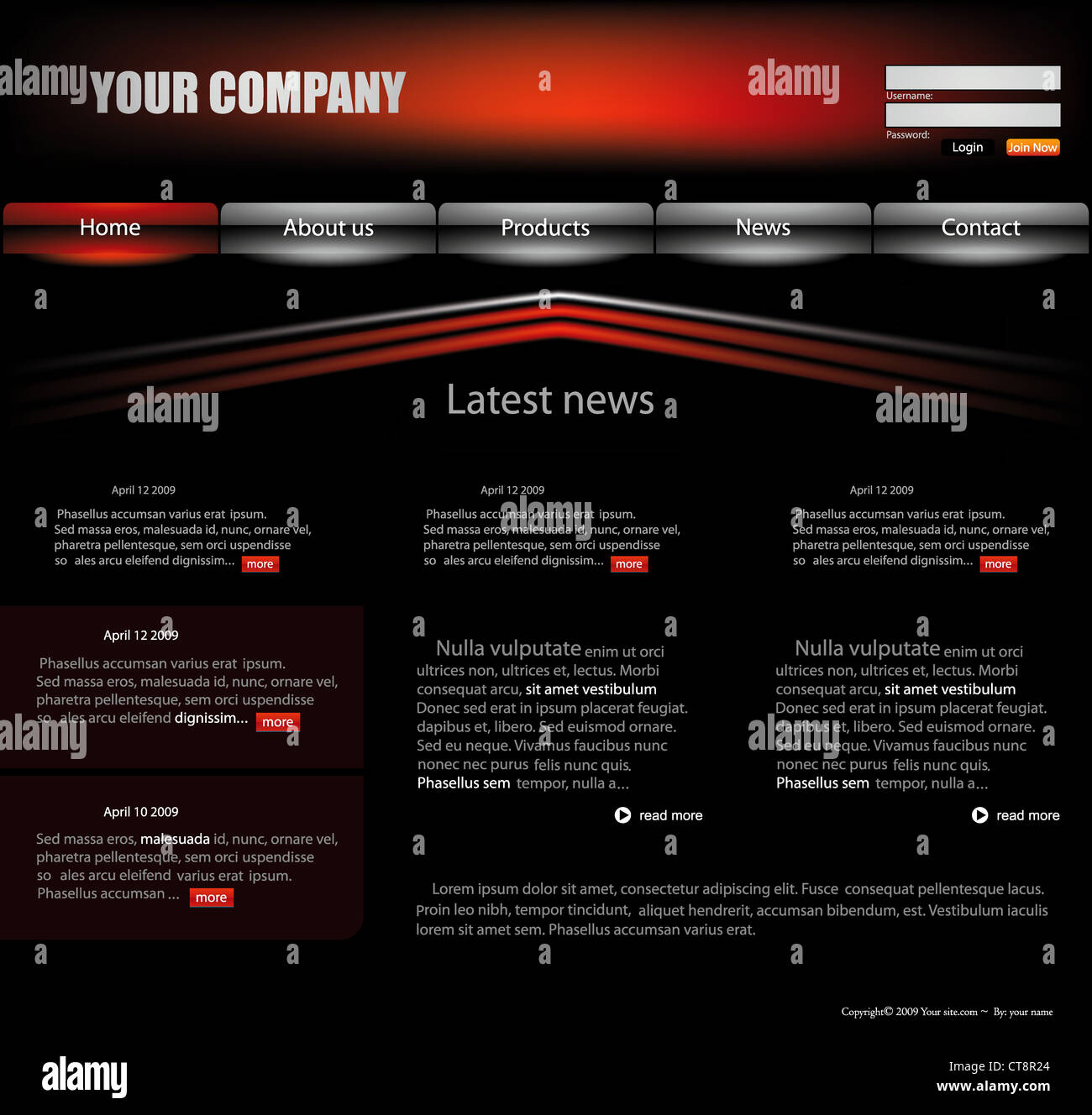 editable website template Stock Photo - Alamy