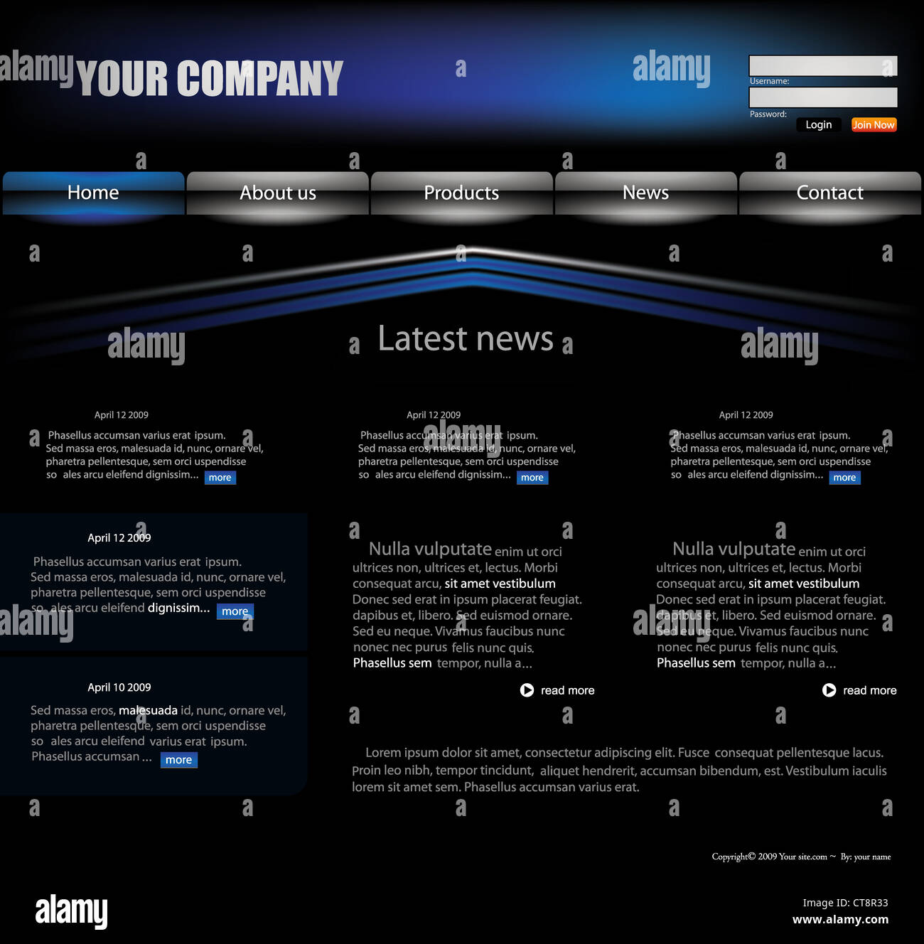 editable website template Stock Photo - Alamy