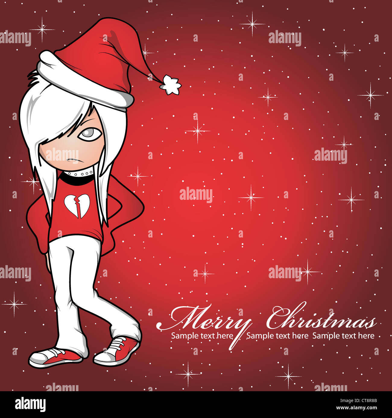 emo kid on a christmas background Stock Photo - Alamy