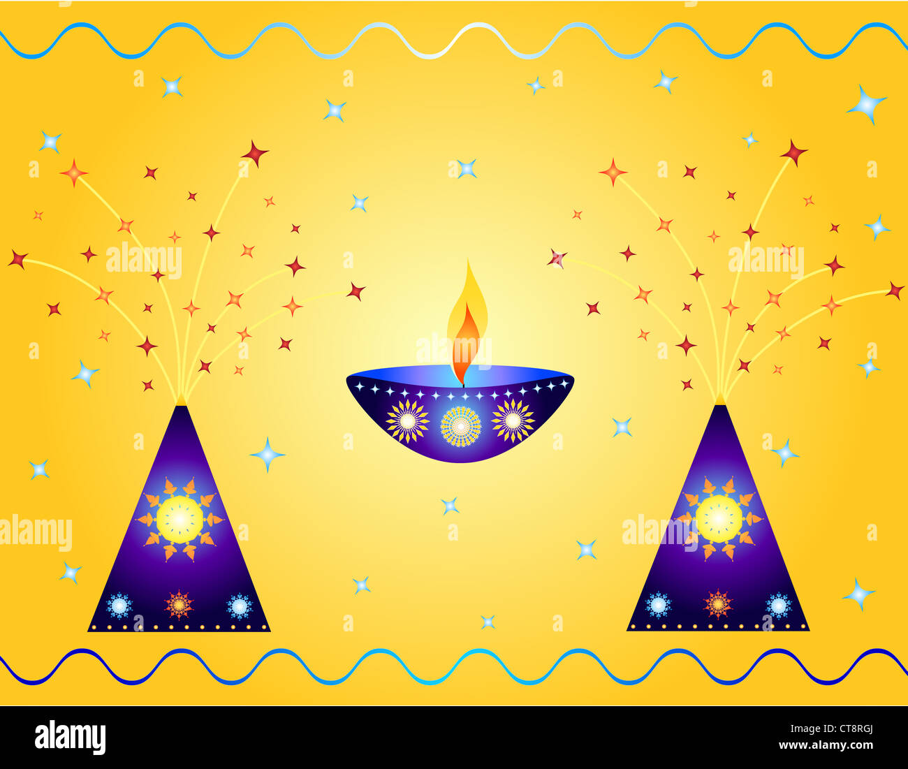 Indian festival Diwali lamp and fireworks Stock Photo - Alamy