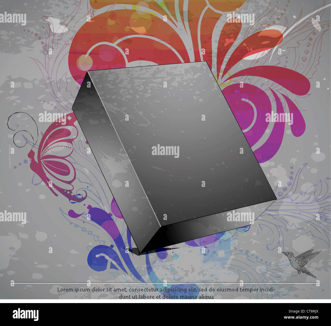 vector 3d blanck box with grunge background Stock Photo - Alamy