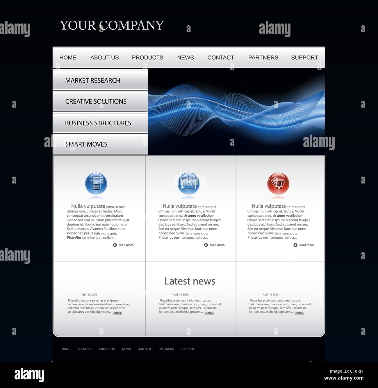 editable website template Stock Photo - Alamy
