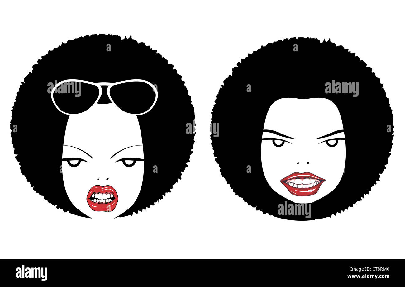 funny funky faces with beautiful lips and sunglasses Stock Photo - Alamy