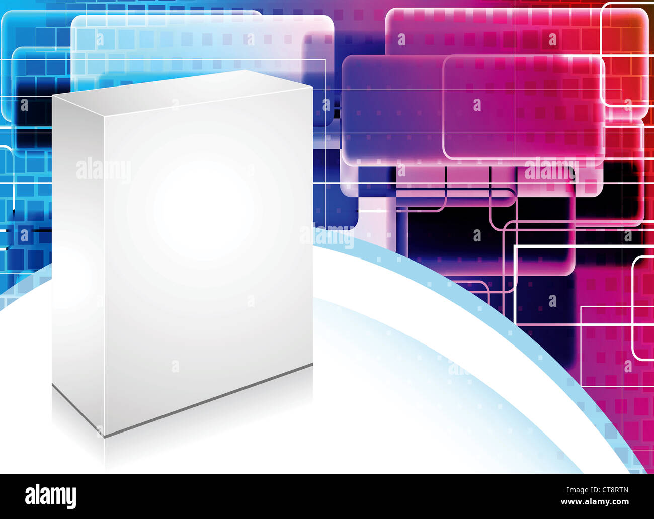 vector 3d blanck box with abstract background Stock Photo - Alamy
