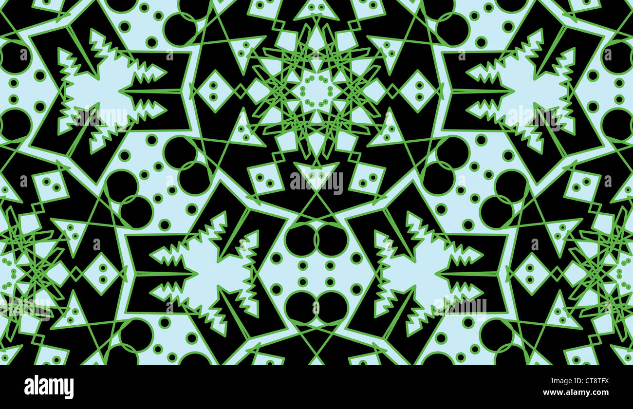 Circular sharp edges in kaleidoscope seamless background pattern Stock ...