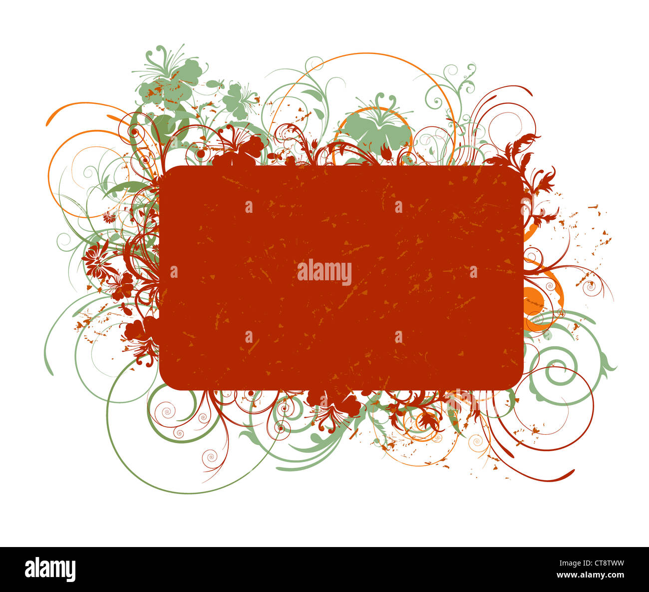 beautiful illustration of an abstract floral frame Stock Photo - Alamy