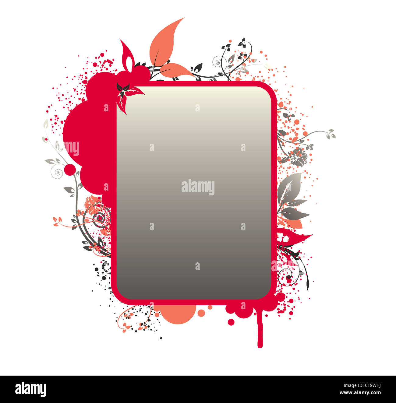 beautiful illustration of an abstract floral frame Stock Photo - Alamy