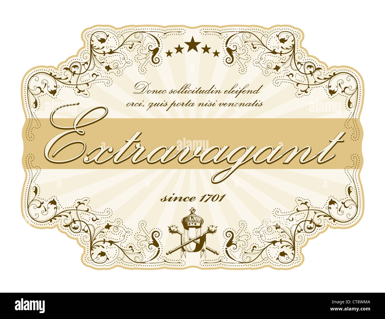 vintage label with rays vector illustration Stock Photo - Alamy