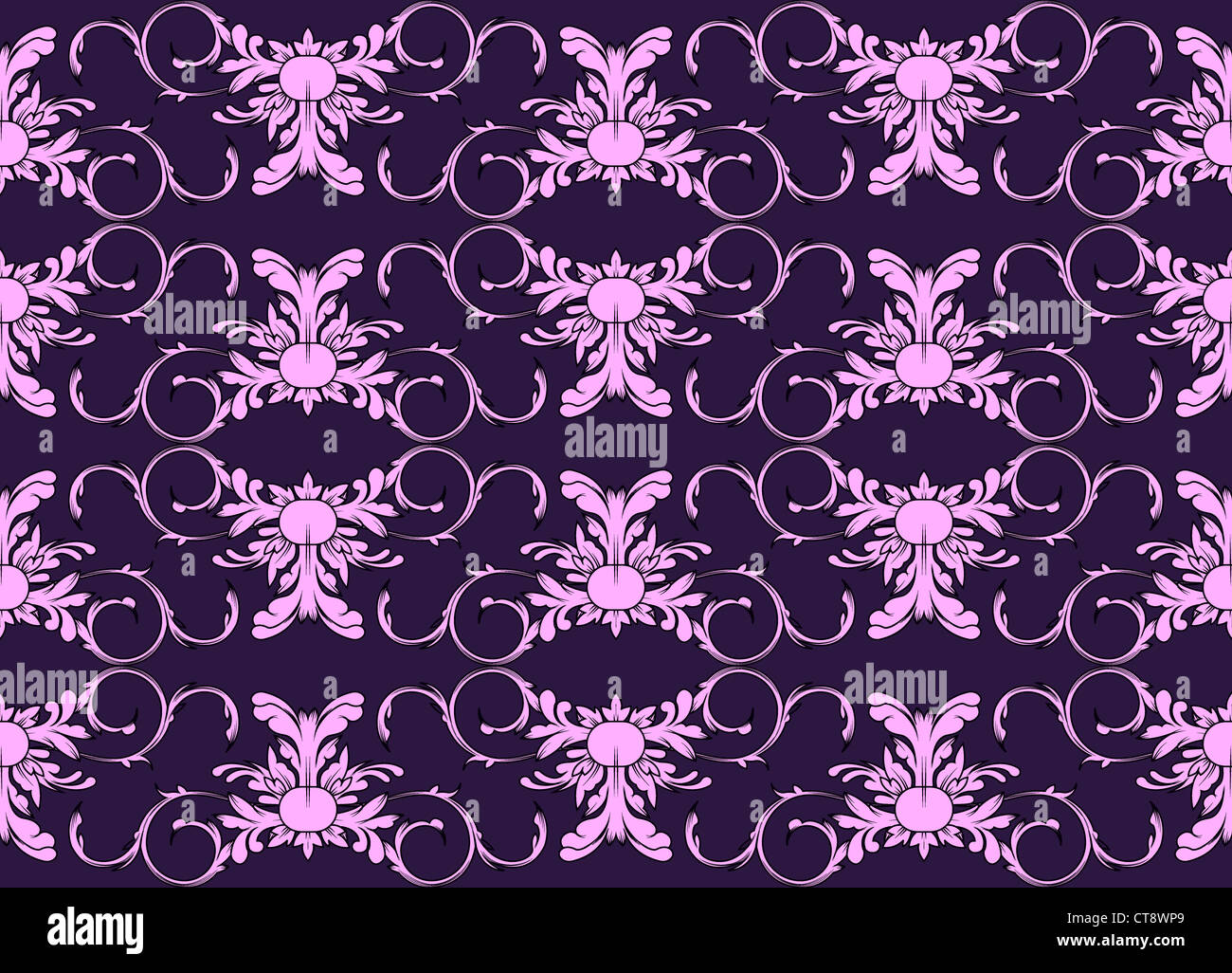 seamless background with beautiful floral baroque style Stock Photo - Alamy