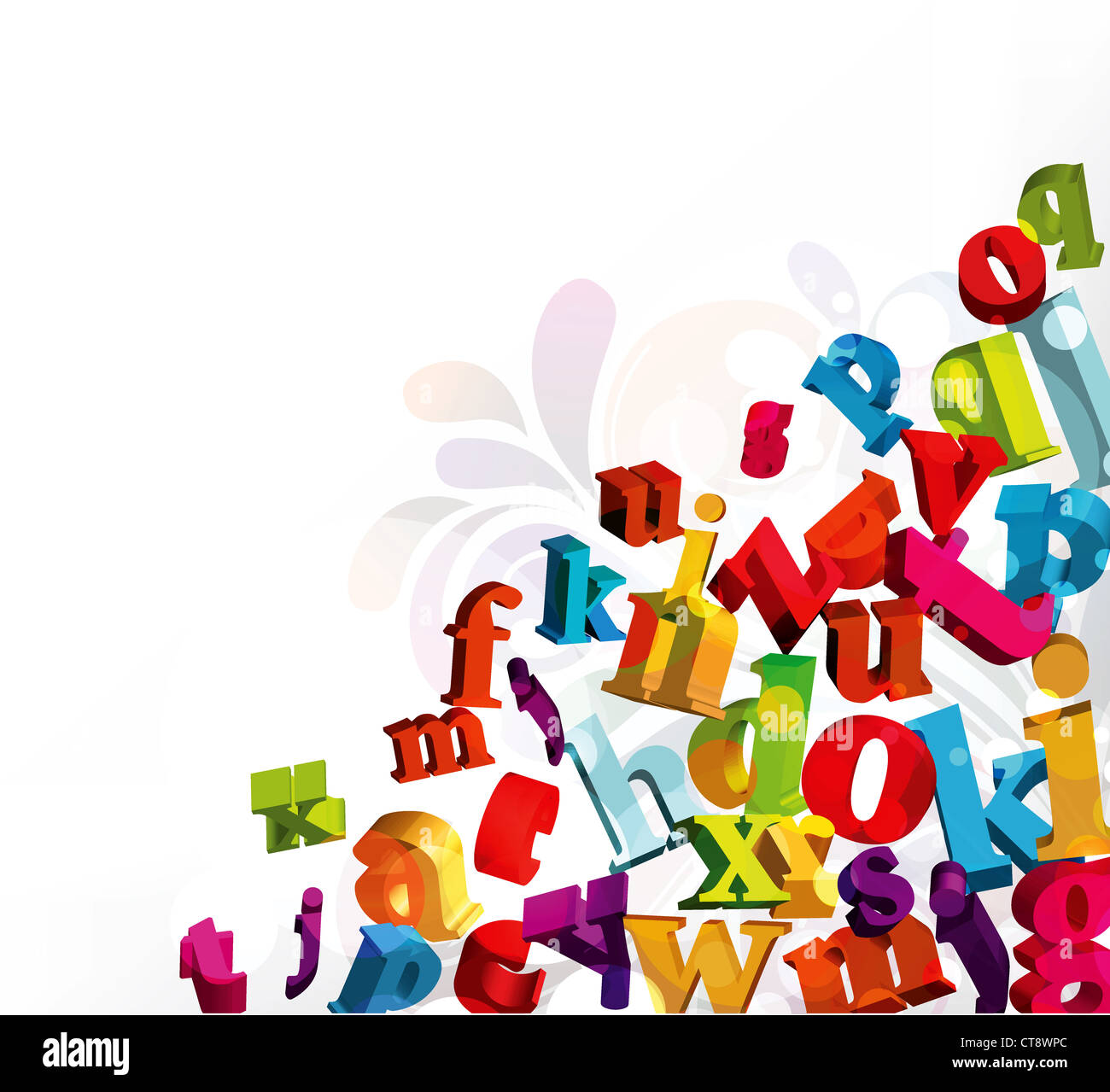 vector colorful abstract background with 3d letters Stock Photo - Alamy