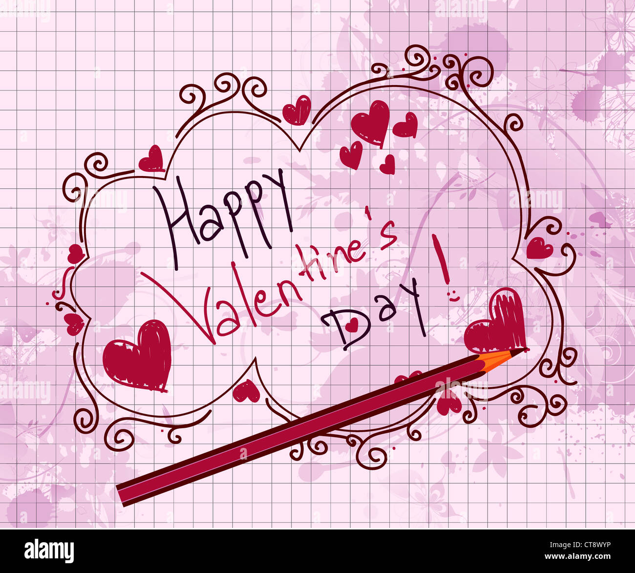 doodles valentine background vector illustration Stock Photo - Alamy