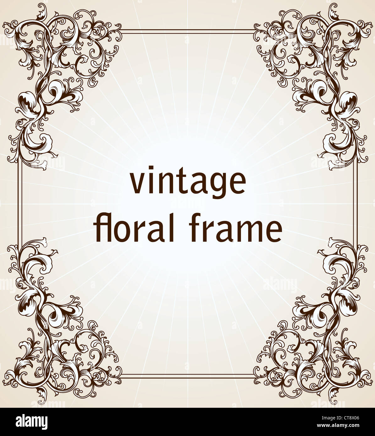 vintage floral frame Stock Photo - Alamy