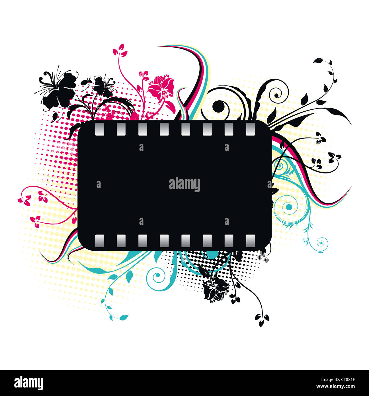 beautiful illustration of an abstract floral frame Stock Photo - Alamy