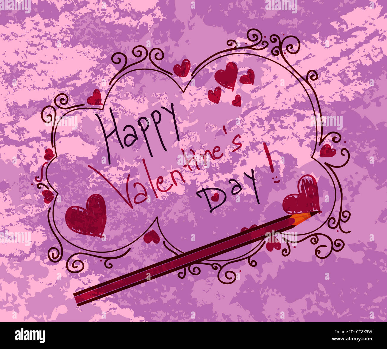 doodles valentine background vector illustration Stock Photo - Alamy
