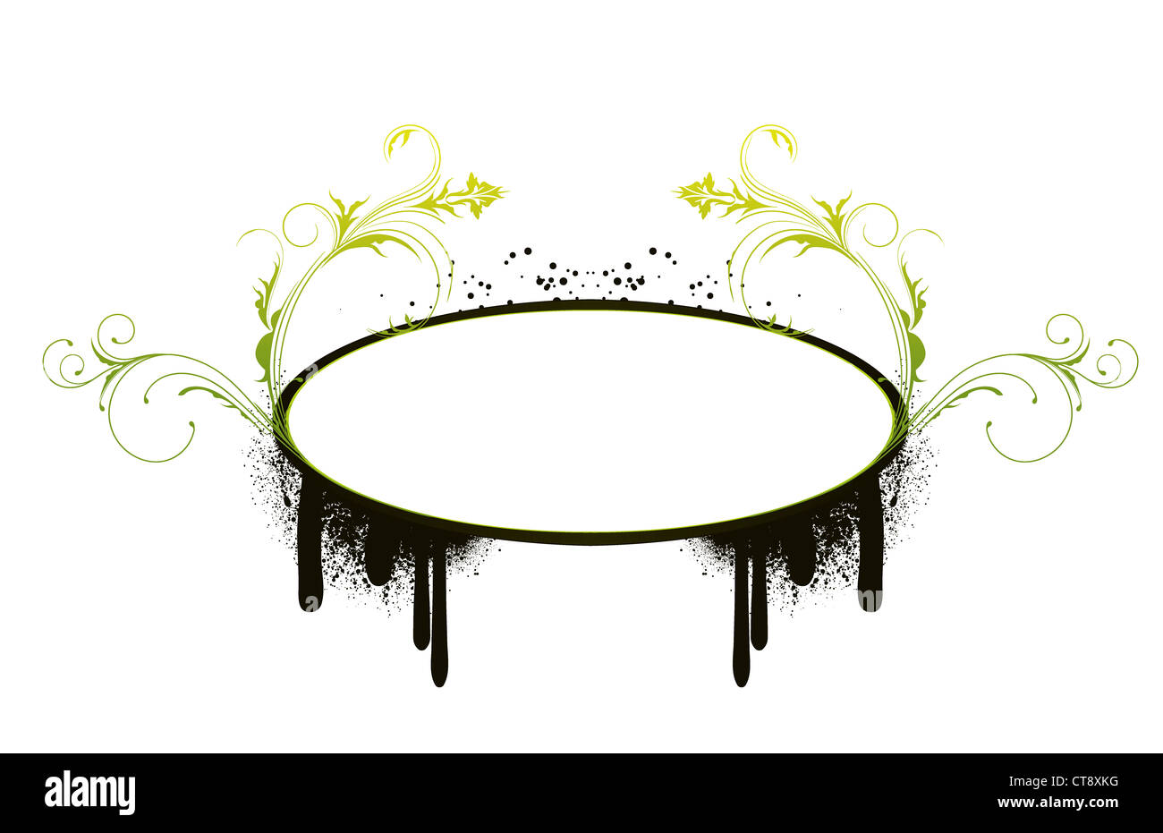 beautiful illustration of an abstract floral frame Stock Photo - Alamy