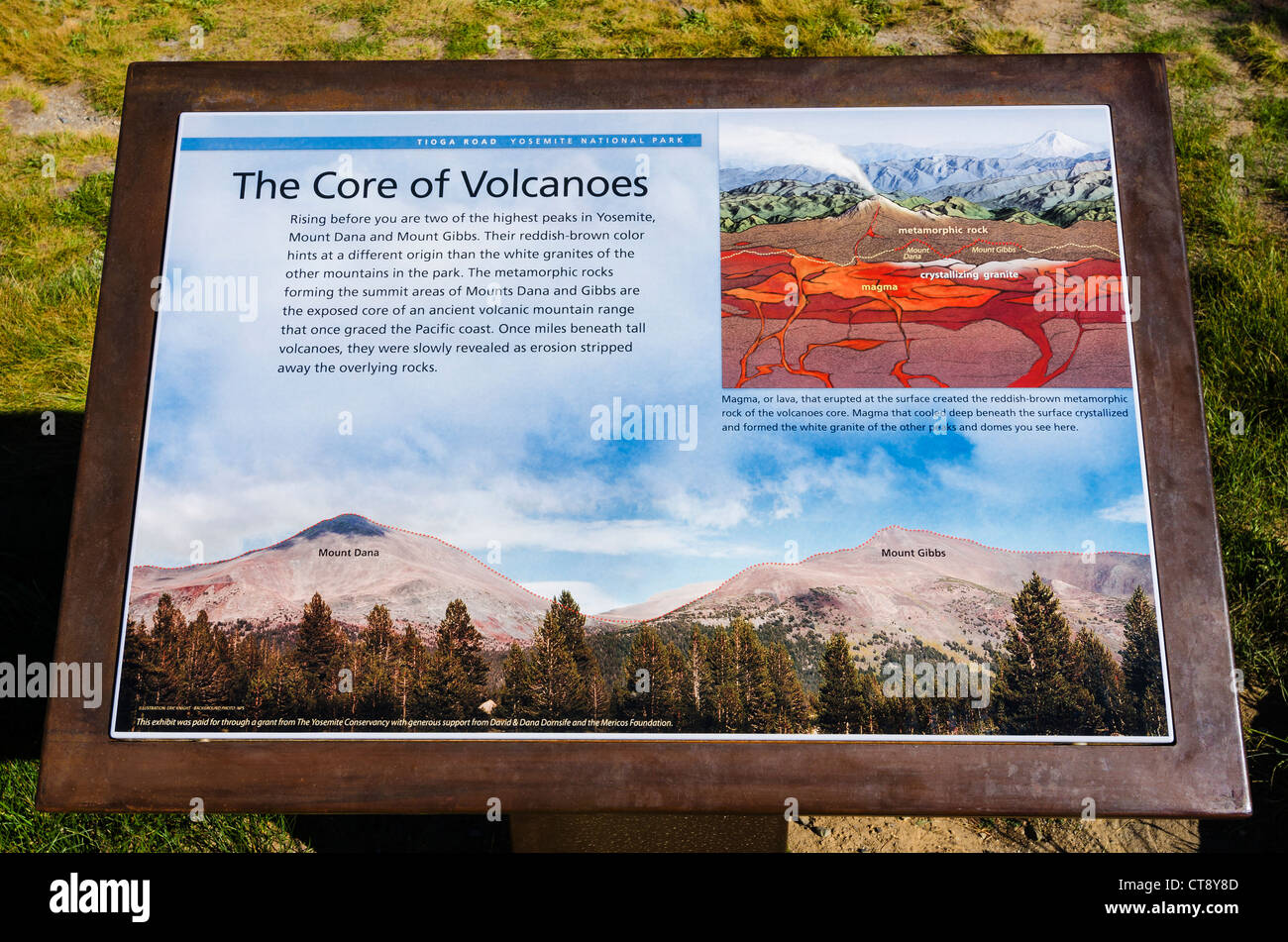 Interpretive sign on Tioga Pass, Tuolumne Meadows, Yosemite National ...