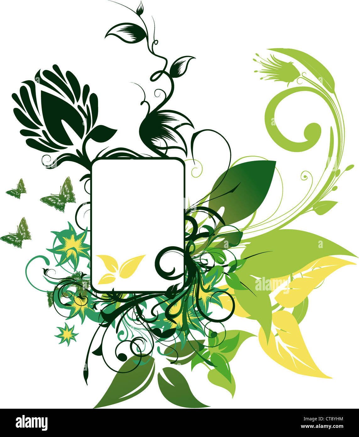 beautiful illustration of an abstract floral frame Stock Photo - Alamy