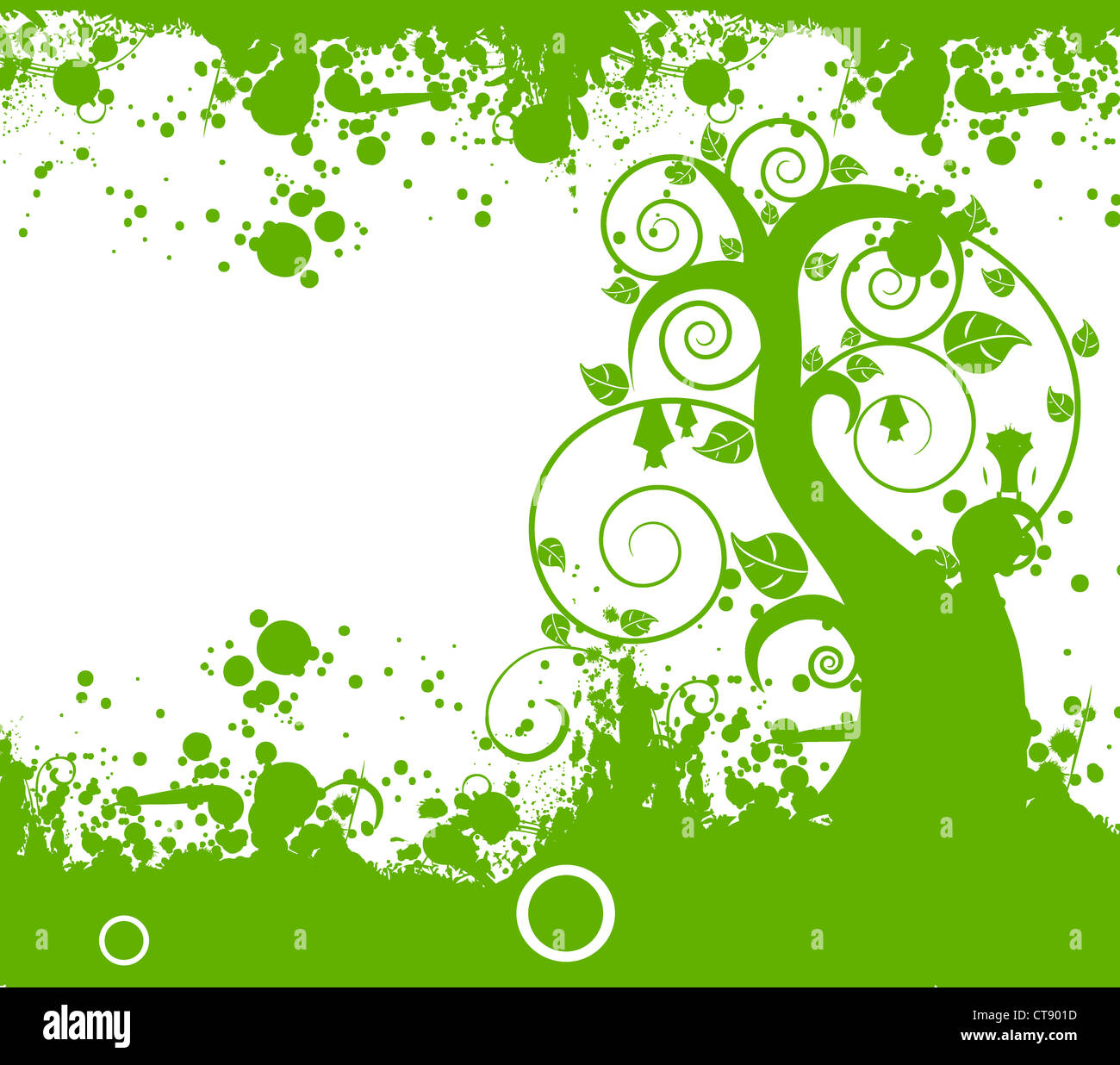 beautiful illustration of an abstract tree with leaves Stock Photo - Alamy