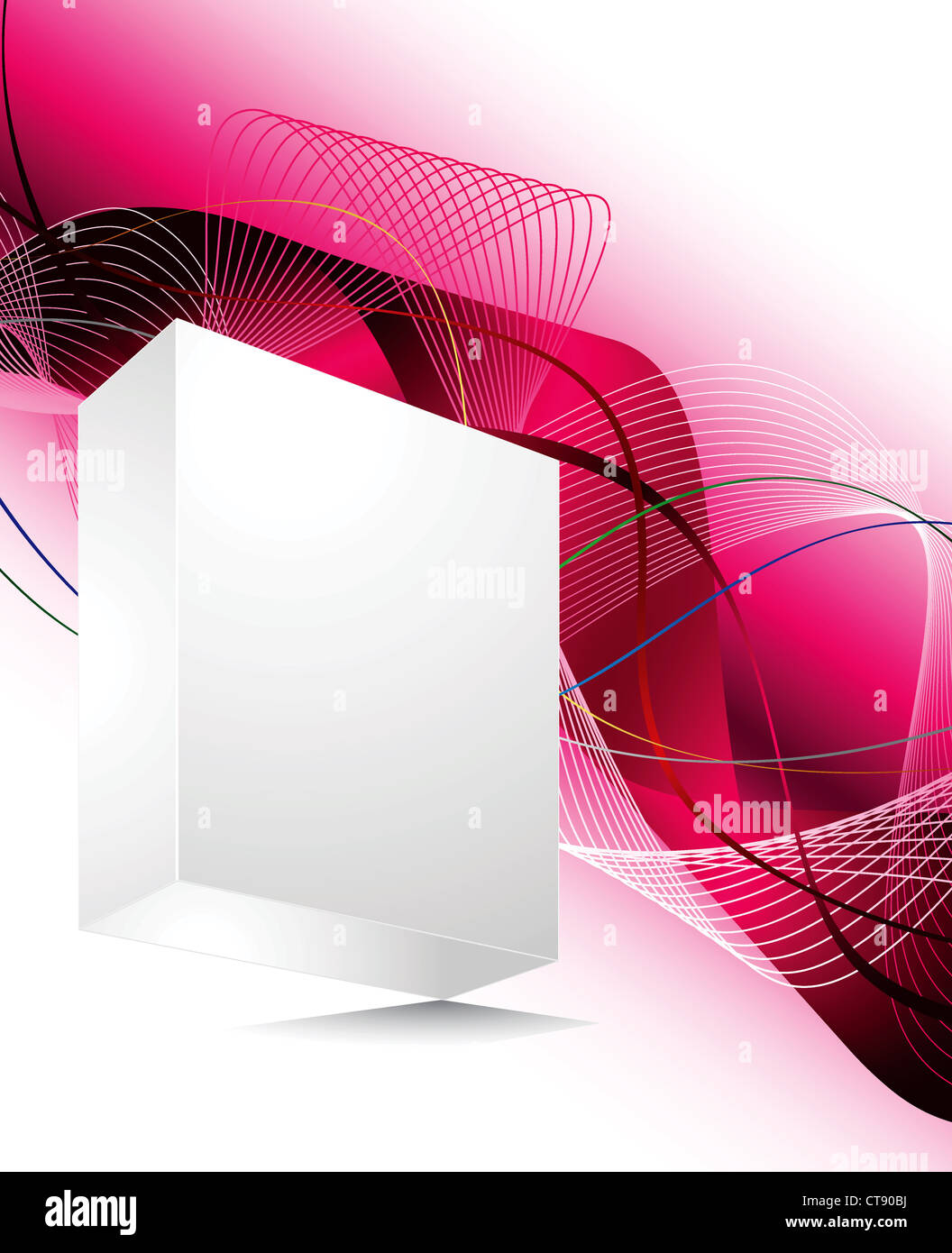 vector blank 3d box with abstract background Stock Photo - Alamy