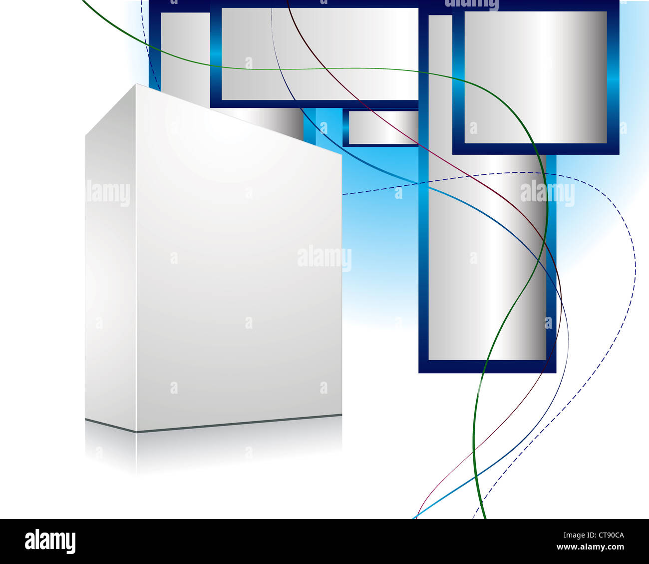 vector blank 3d box with abstract background Stock Photo - Alamy