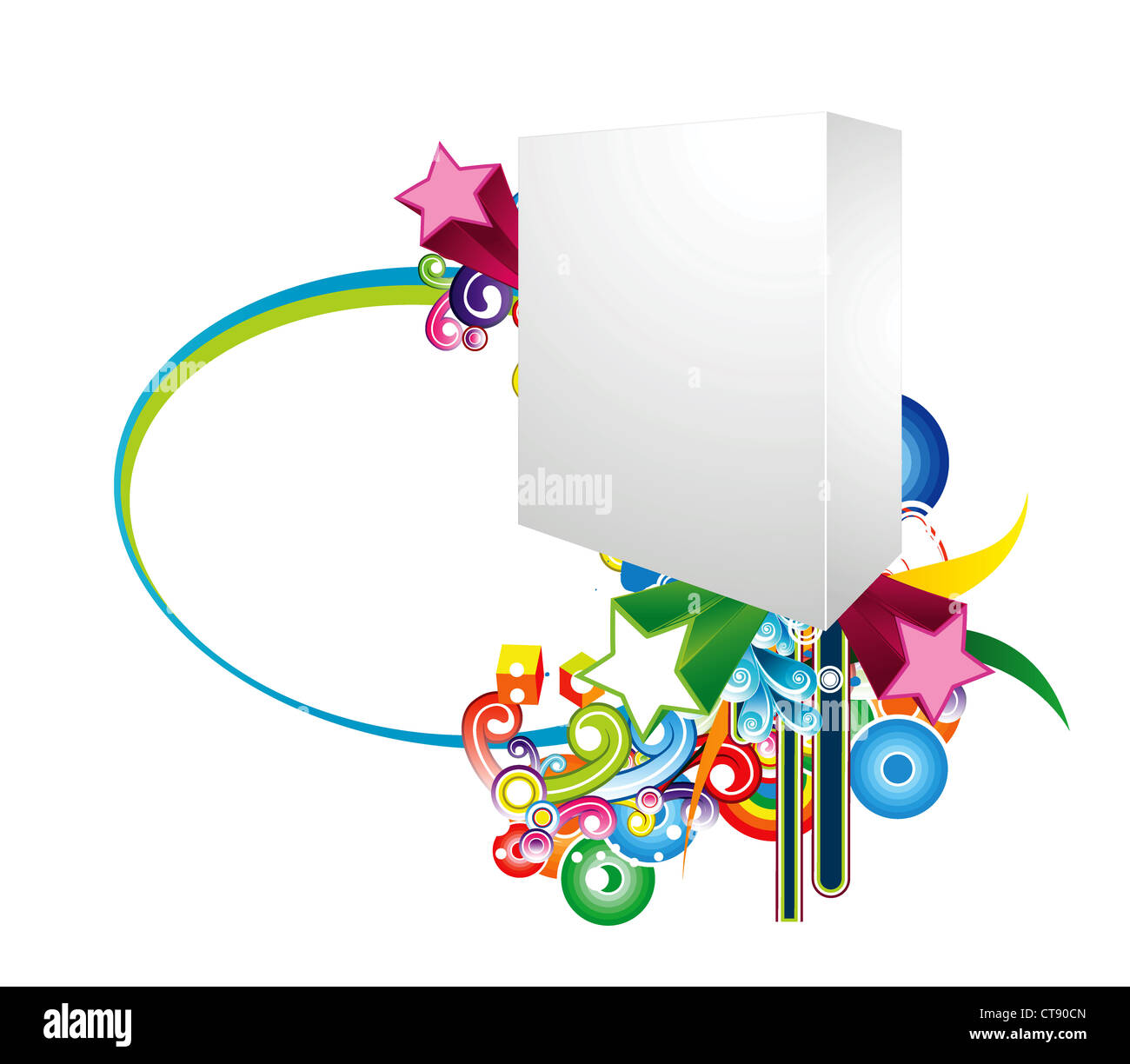 vector blank 3d box with stars Stock Photo - Alamy