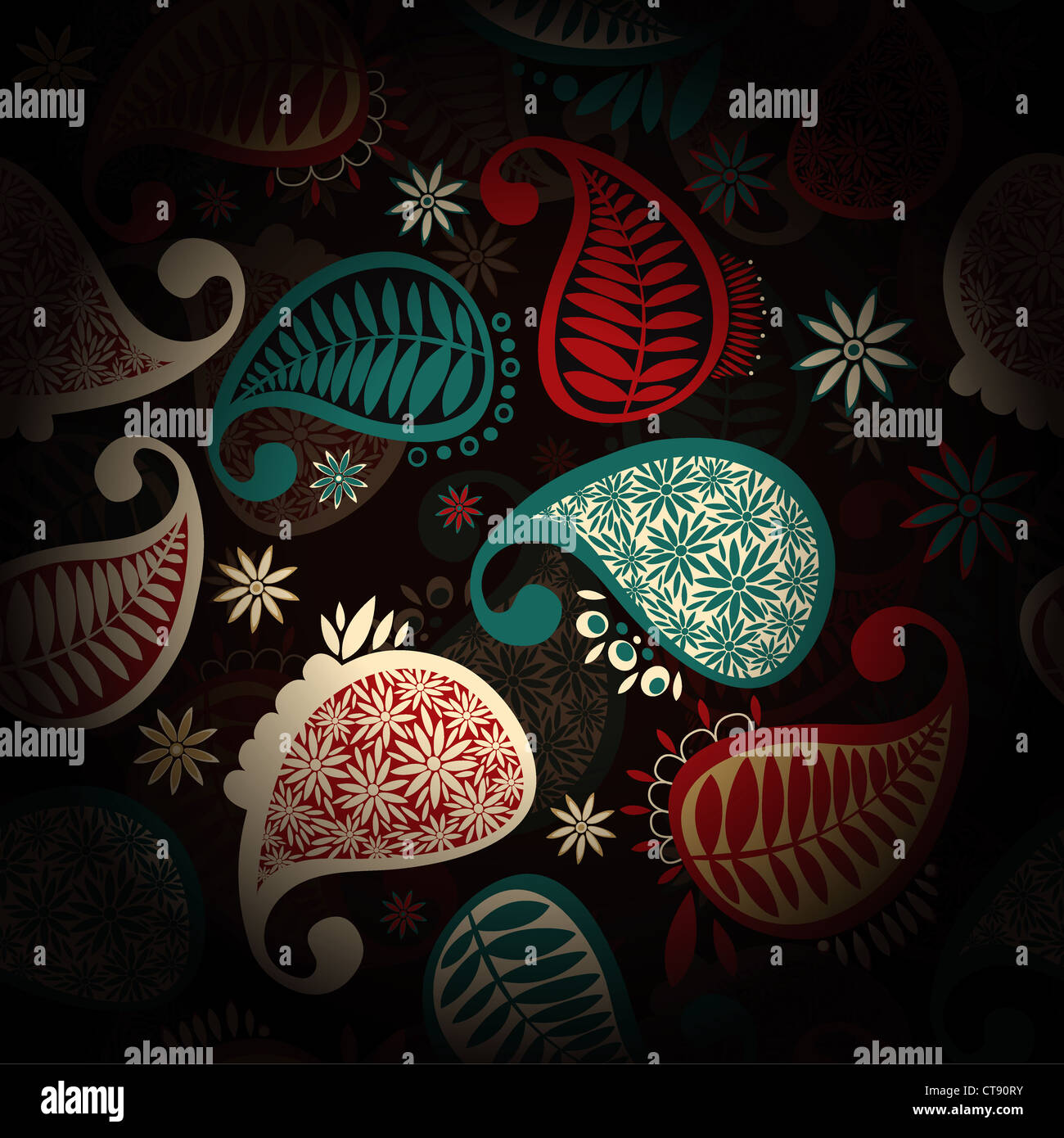 paisley seamless pattern vector illustration Stock Photo - Alamy