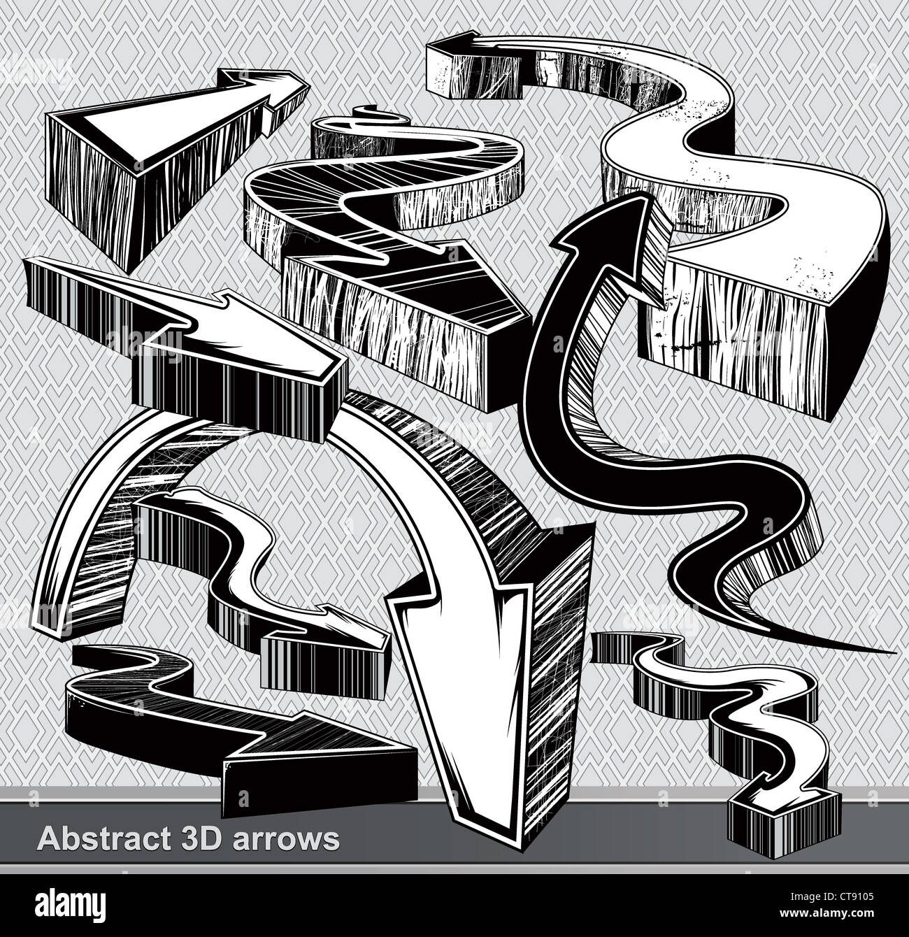 3d arrows set vector illustration Stock Photo - Alamy