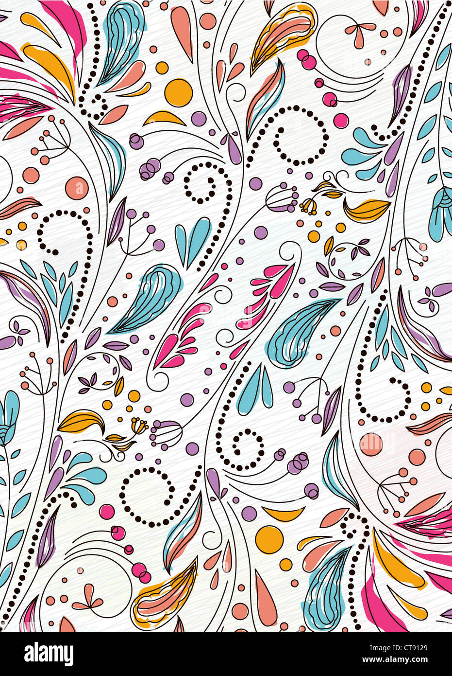 doodles floral background vector illustration Stock Photo - Alamy
