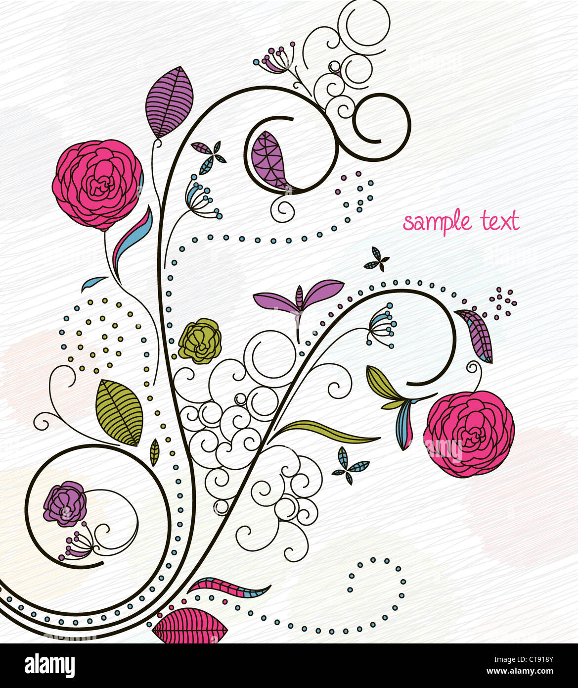 doodles floral background vector illustration Stock Photo - Alamy