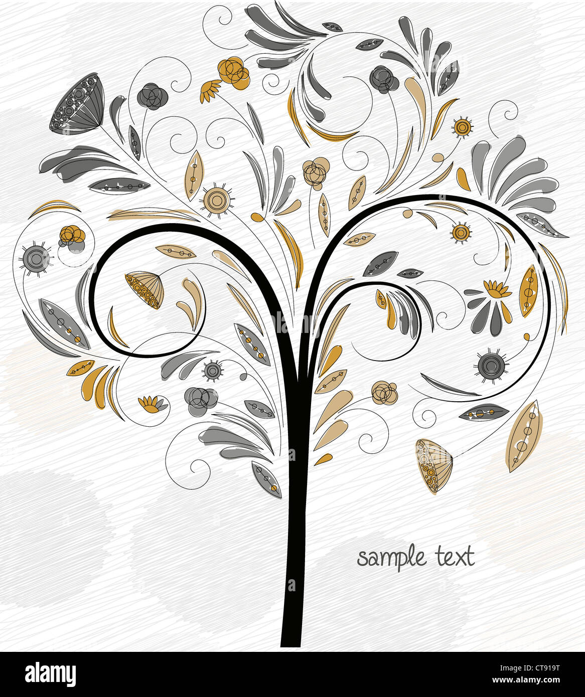 doodles background with colorful tree vector illustration Stock Photo ...