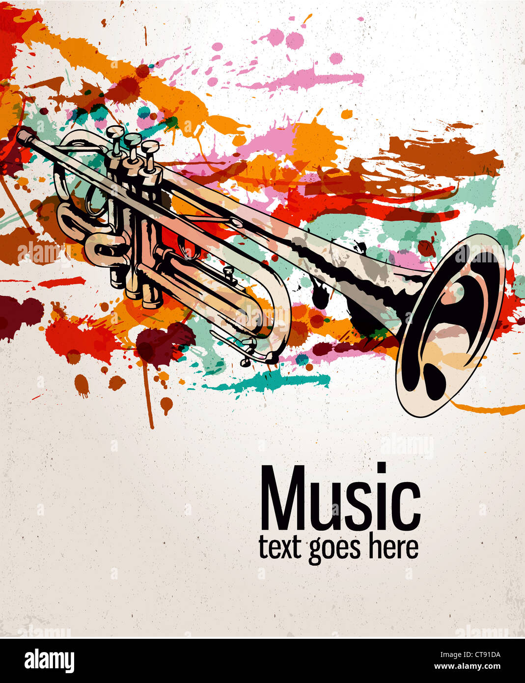 retro splatter music background vector illustration Stock Photo - Alamy