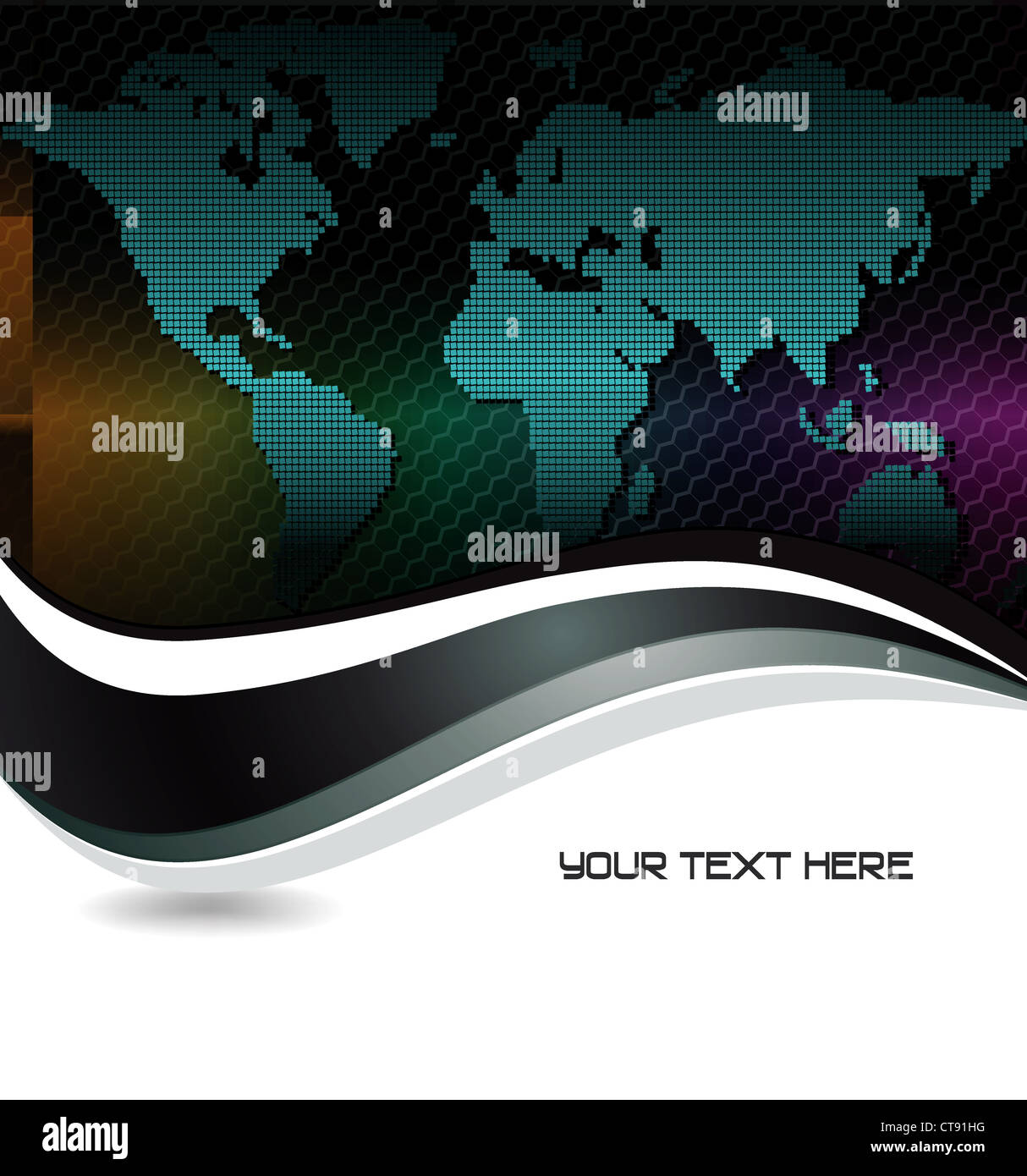 vector colorful business background with world map Stock Photo - Alamy