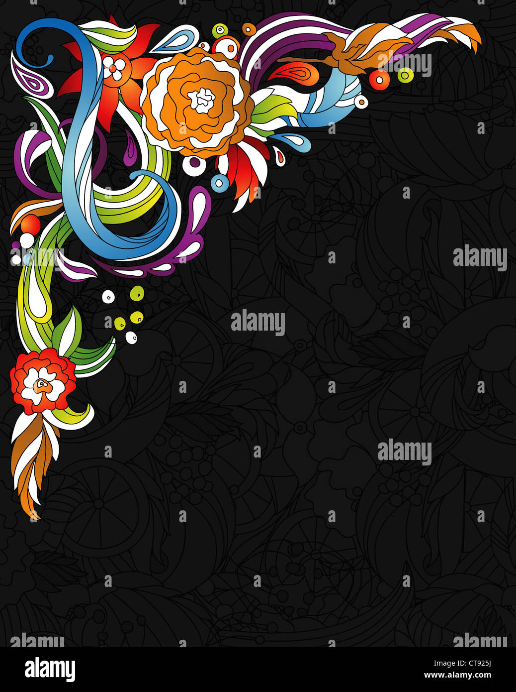 vector colorful floral corner Stock Photo - Alamy