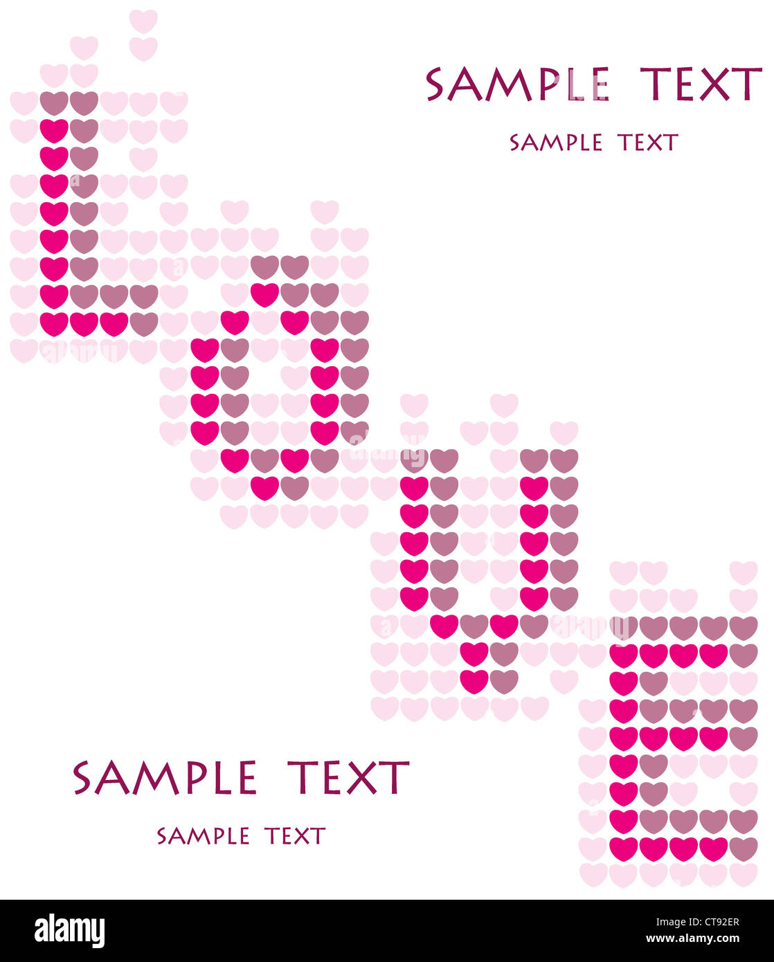 valentine illustration of a background with a text made of hearts Stock ...