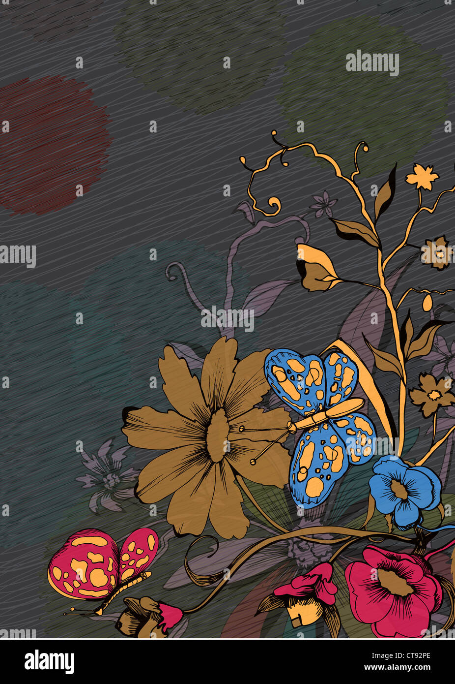 vector retro floral background Stock Photo - Alamy