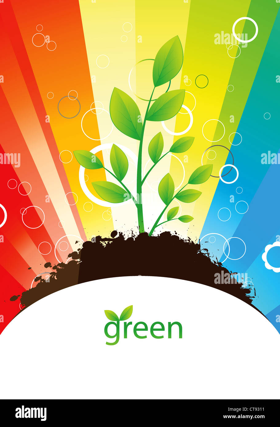 vector green design with rays background Stock Photo - Alamy