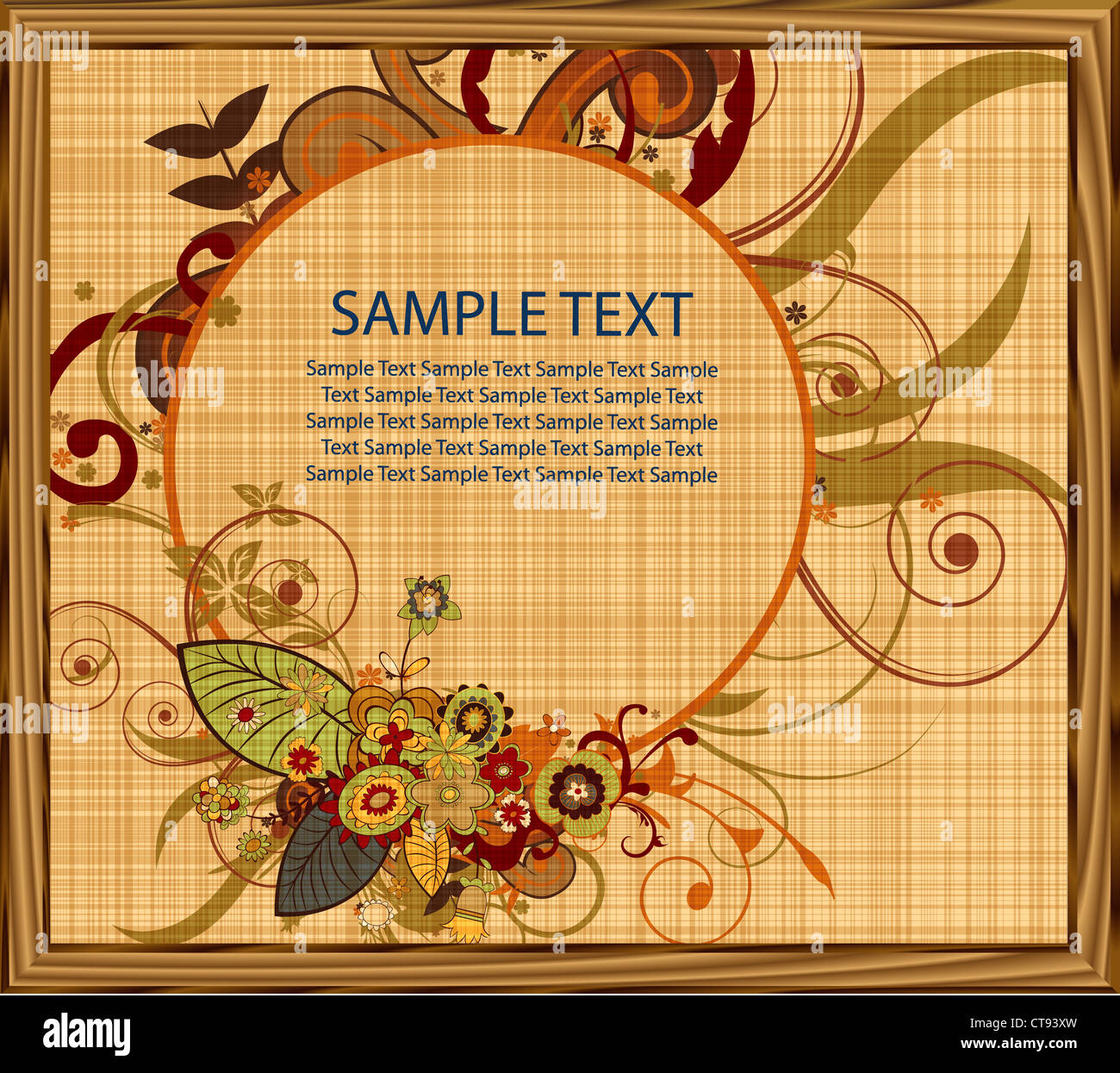 vector painting with floral frame Stock Photo - Alamy