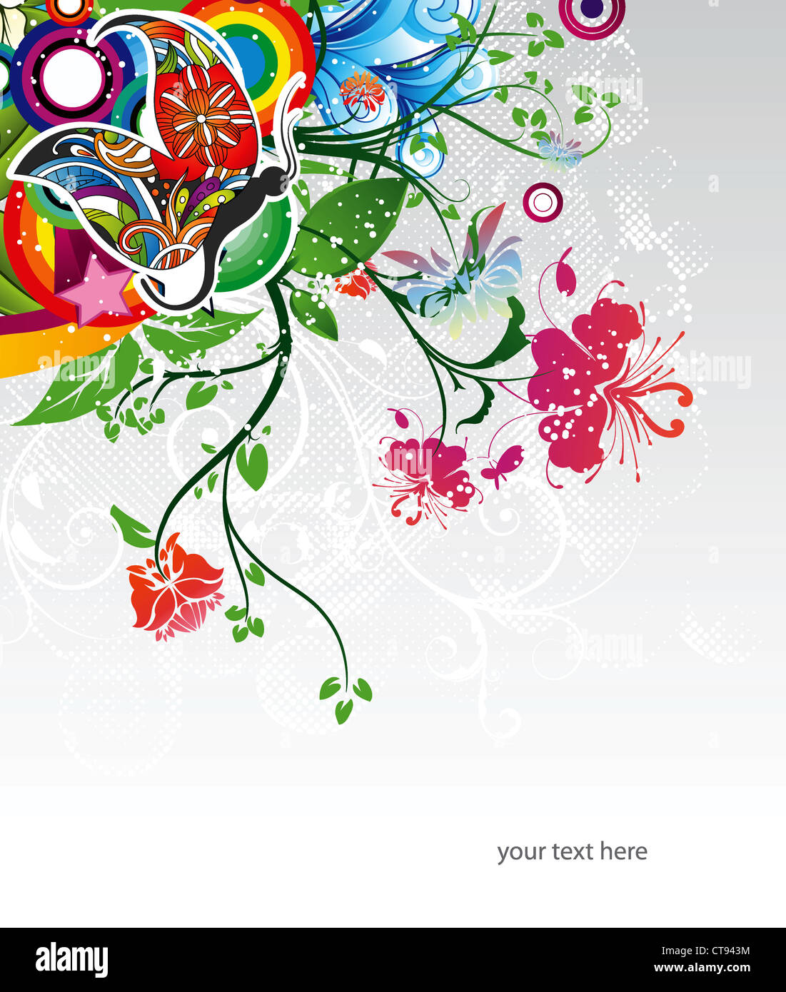 vector colorful floral background Stock Photo - Alamy