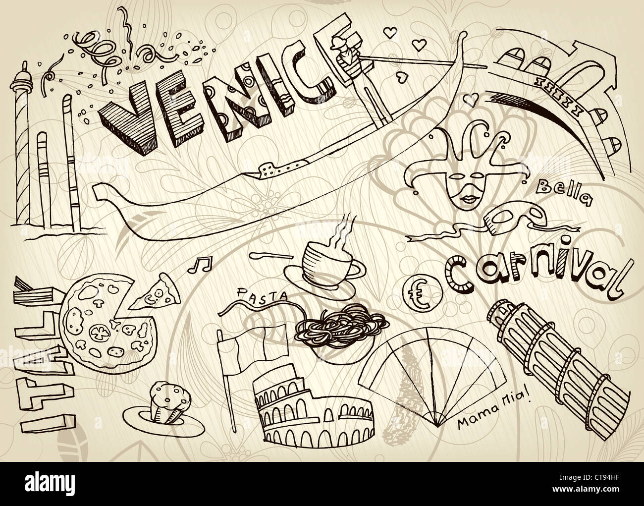 vector hand drawn doodles Stock Photo - Alamy