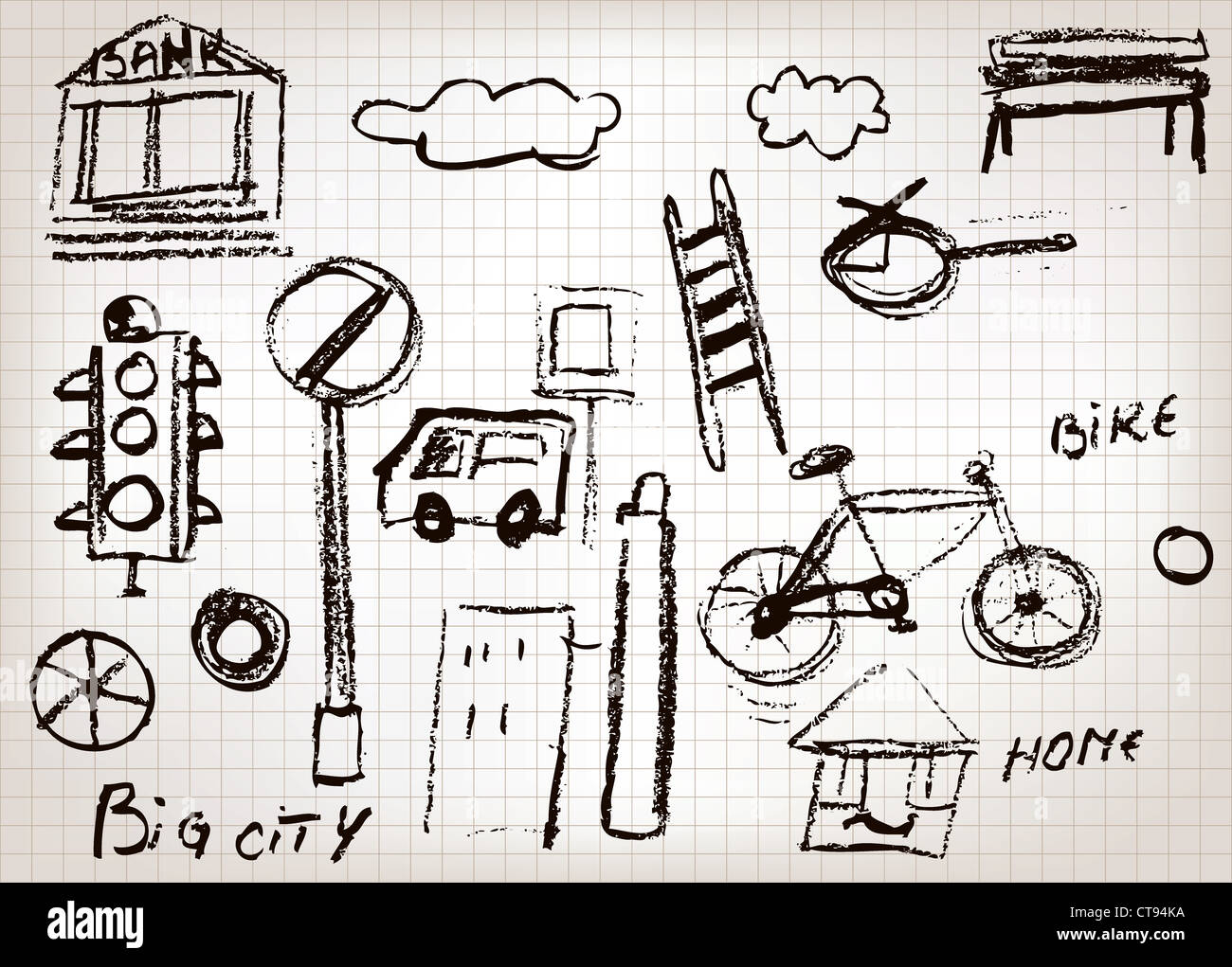 vector funny hand drawn doodles Stock Photo - Alamy