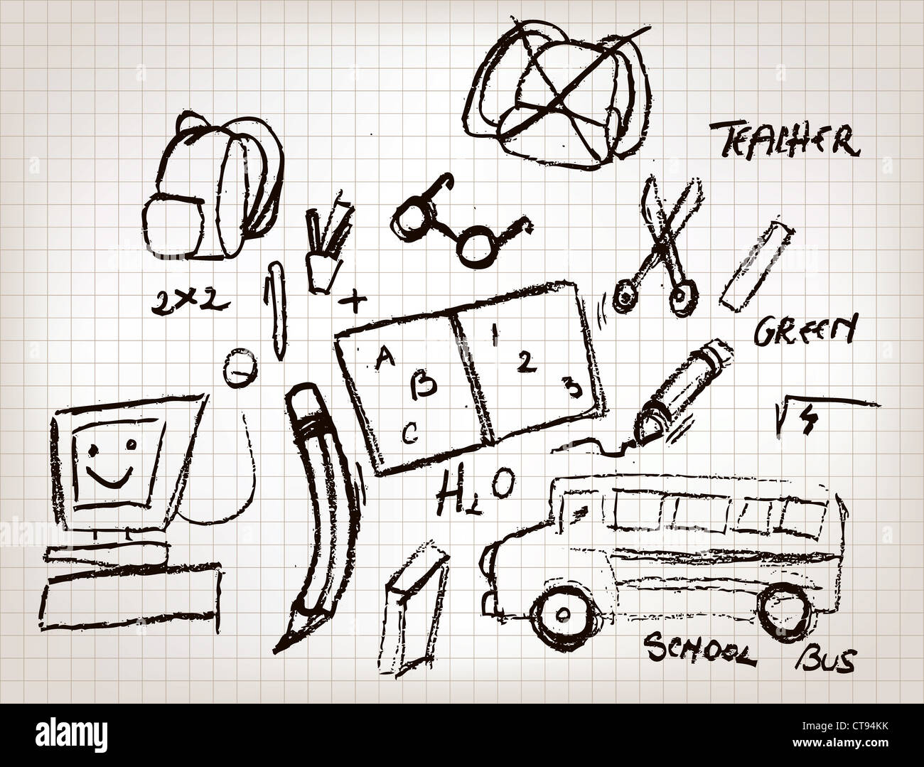 vector funny hand drawn doodles Stock Photo - Alamy