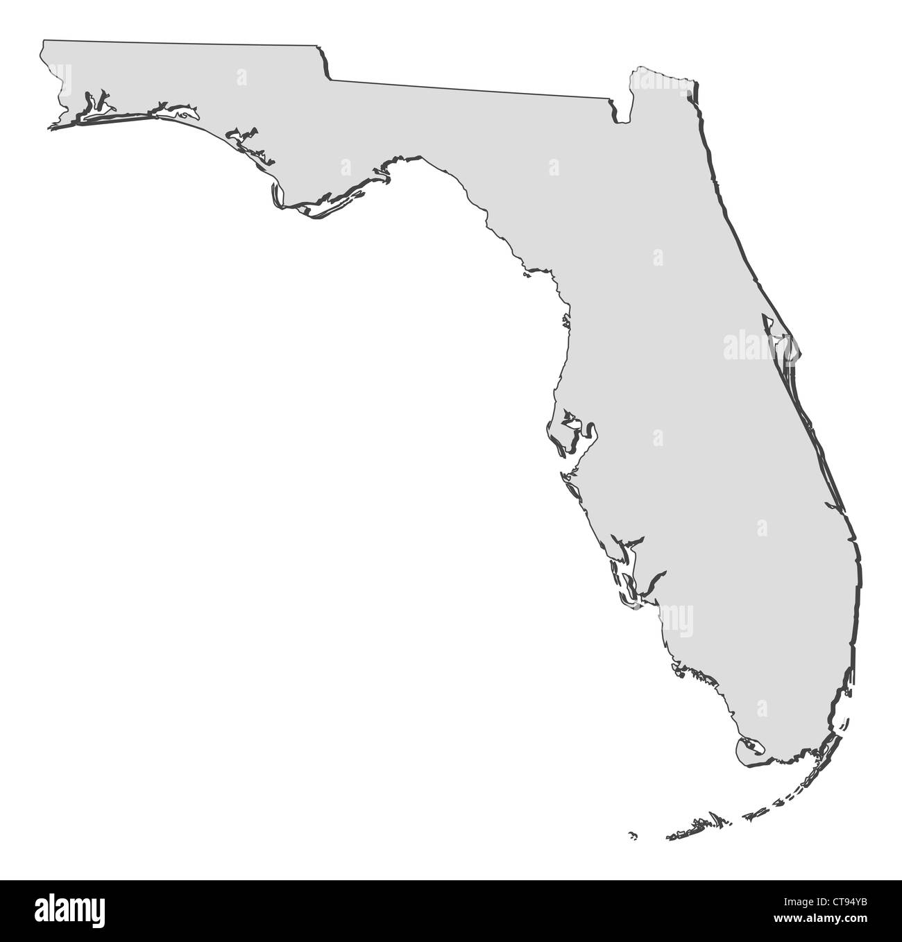 Florida state outline silhouette Black and White Stock Photos & Images ...