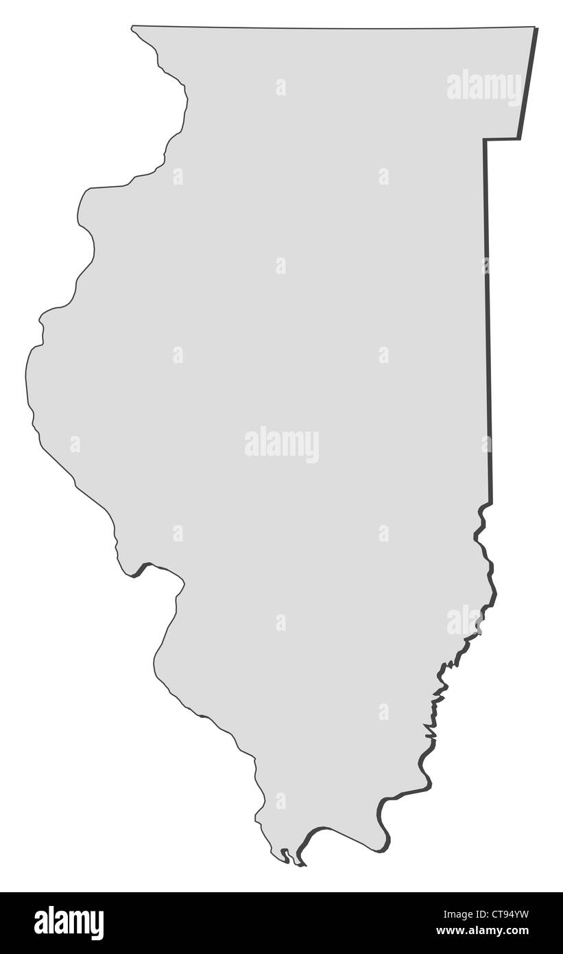 Illinois map simple border Cut Out Stock Images & Pictures - Alamy