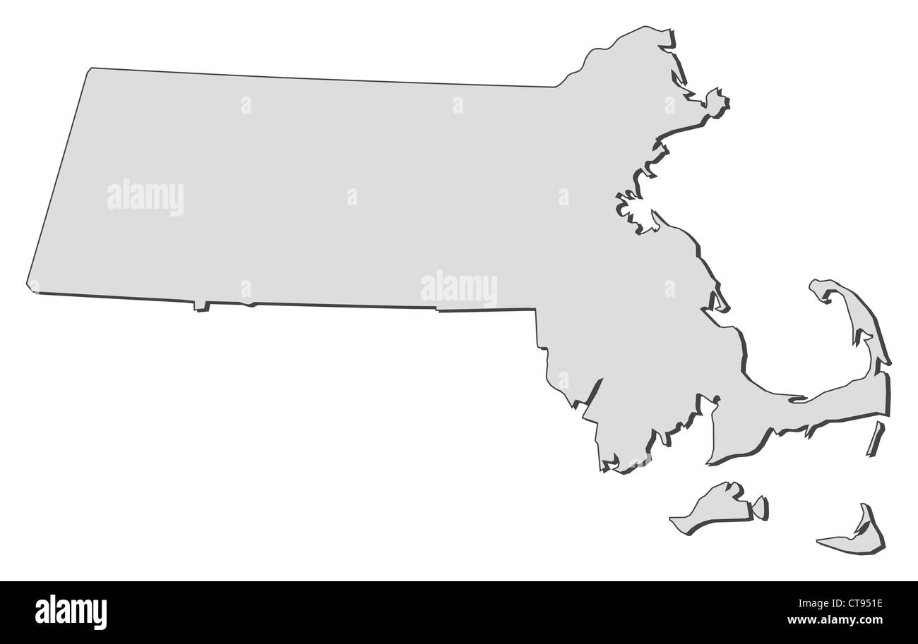 Map of Massachusetts, a state of United States Stock Photo - Alamy