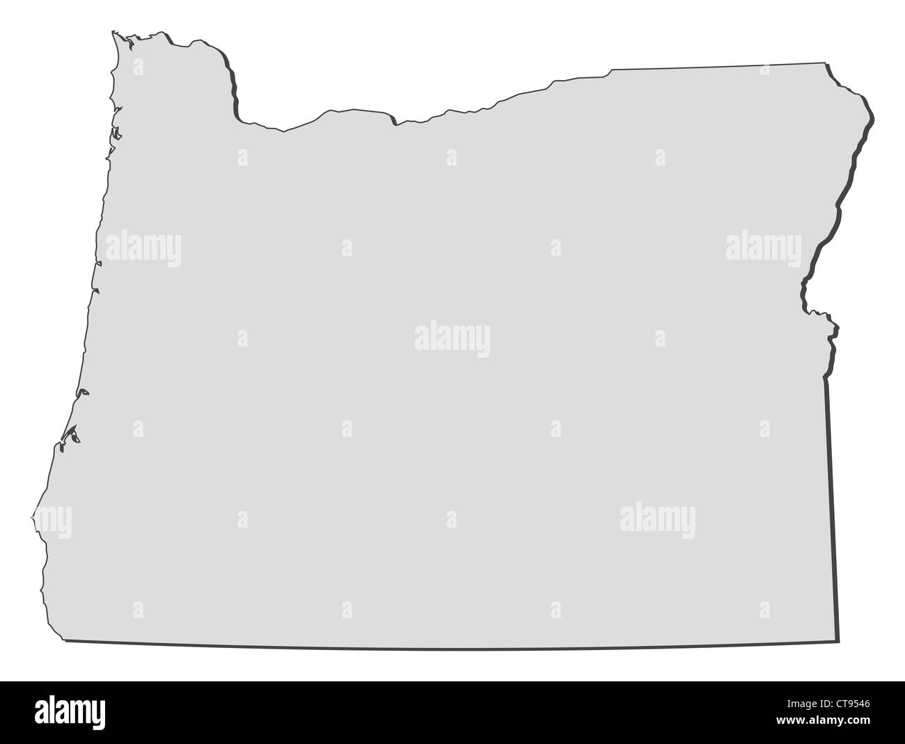 Map of Oregon, a state of United States Stock Photo - Alamy
